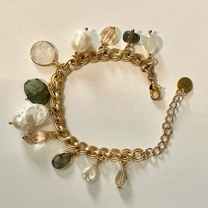 Chan Luu | Jewelry | Nwt Chan Luu Pearl Gemstone Gold Chain Charm ...
